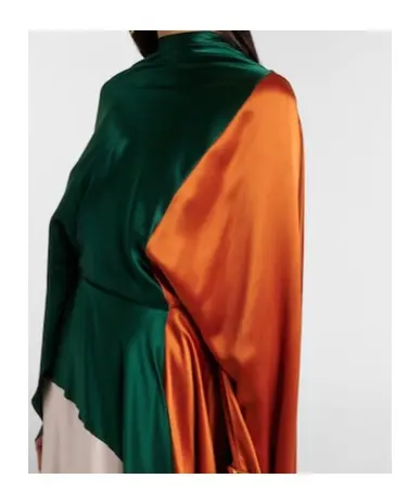 ROKSANDA Neolitsea Caped Silk Satin Gown - Multicolor