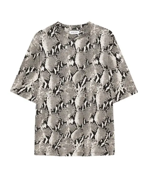 ANINE BING Washed Python Print Relaxed Fit T-shirt
