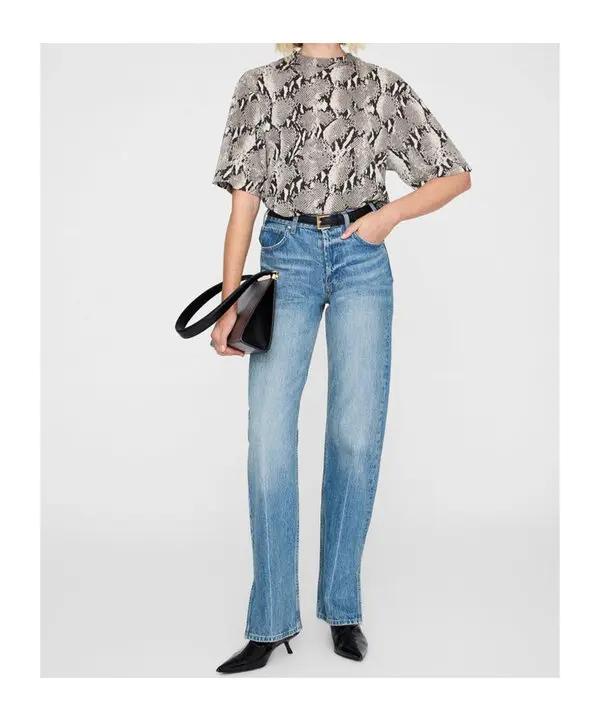 ANINE BING Washed Python Print Relaxed Fit T-shirt