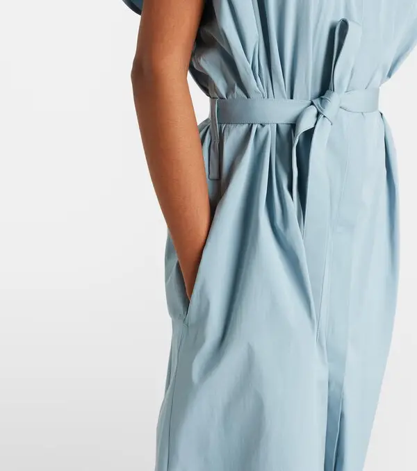 JIL SANDER Belted Cotton Poplin Midi Shirt Dress