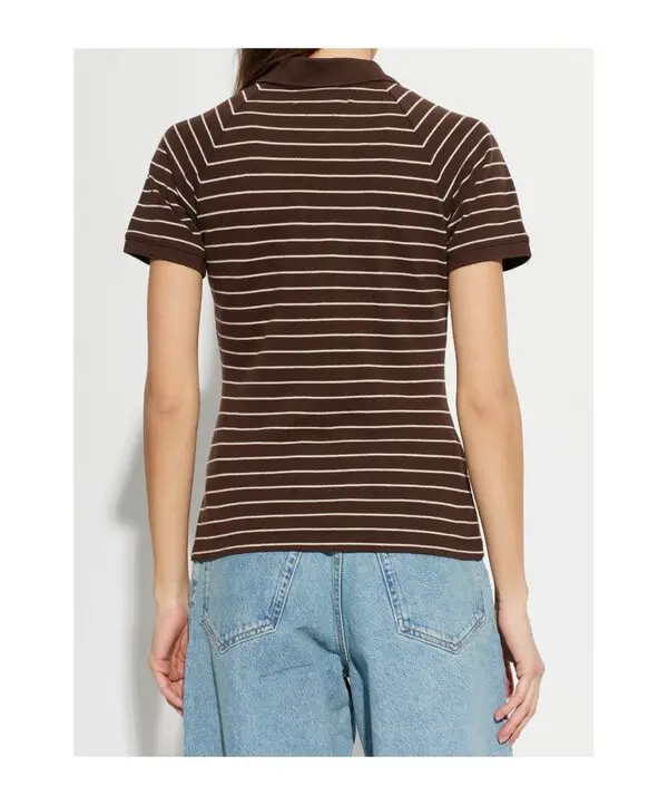 SAMSOE SAMSOE Samia Striped Buttoned Polo Top