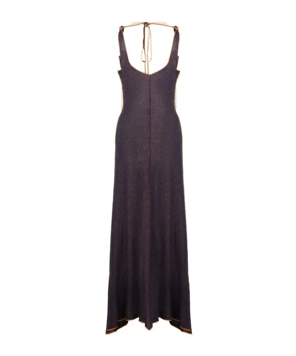 Marni Linen-viscose Dress With Colourful Edges