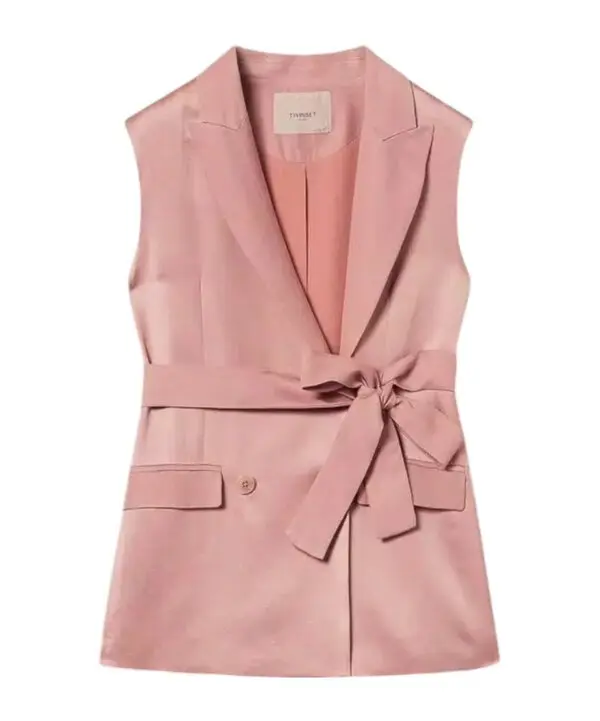 TWINSET Satin Belted Blazer