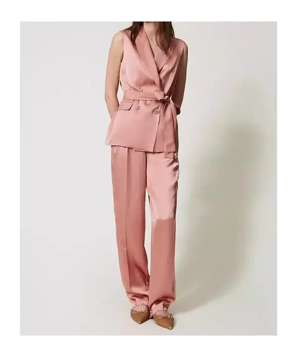 TWINSET Satin Belted Blazer