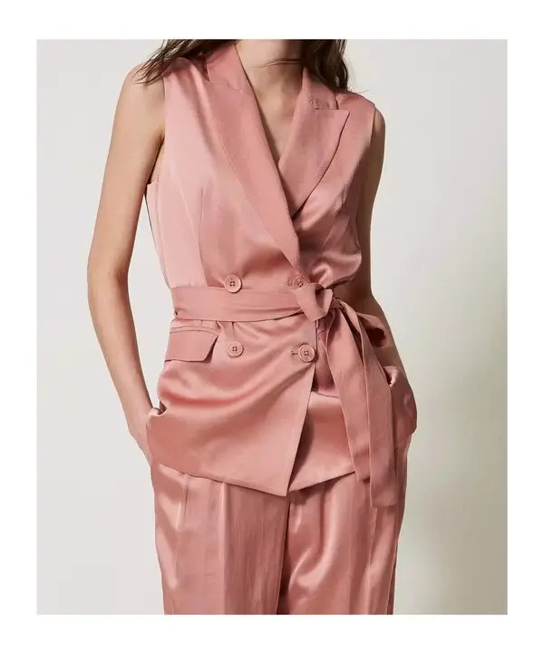 TWINSET Satin Belted Blazer