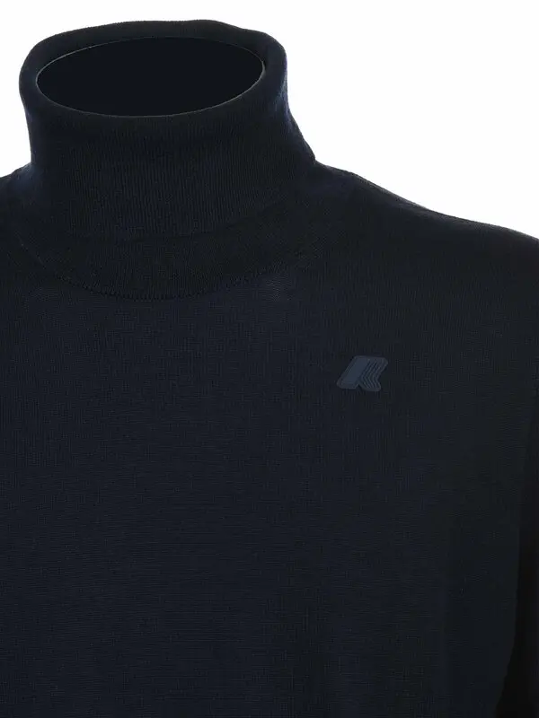 K-WAY Turtleneck Wool Knitwear" Fine Knit, Long Sleeve, Ribbed Details