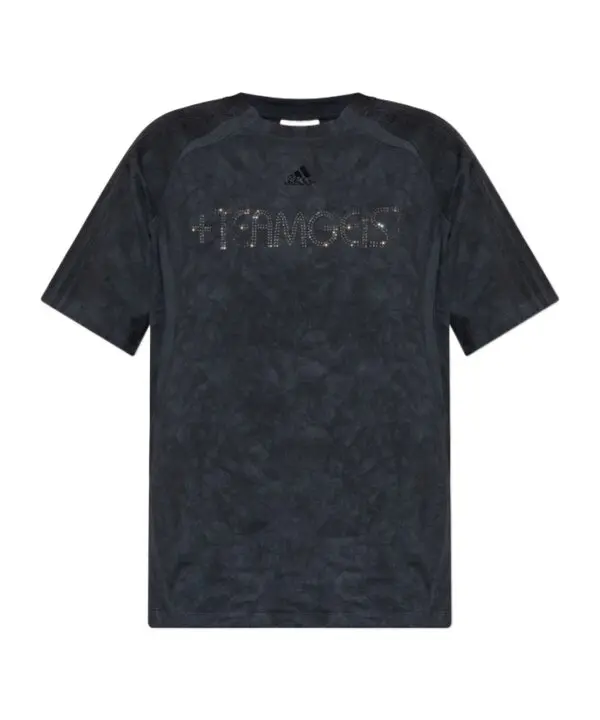 ADIDAS ORIGINALS Embellished Cotton T-shirt - Black