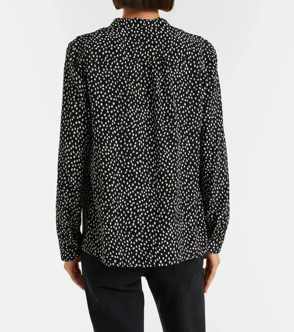 NILI LOTAN Janese Polka-dot Silk Blouse