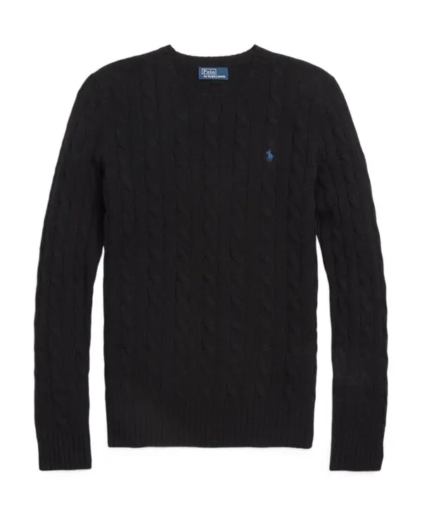 Polo Ralph Lauren Cable-knit Jumper With Embroidered Pony - Black