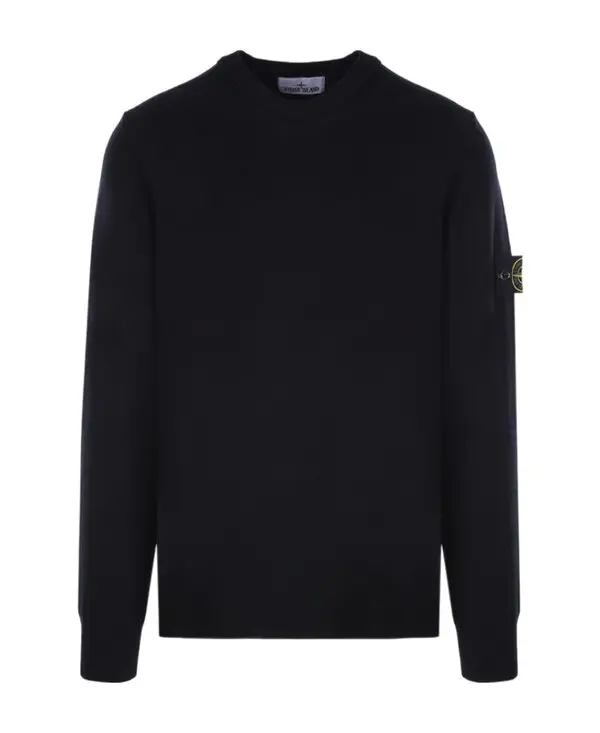 Stone Island Compass Patch Crewneck Jumper - Black