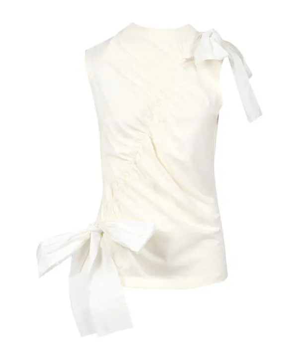 MSGM Bow-detailed Cotton Tank Top