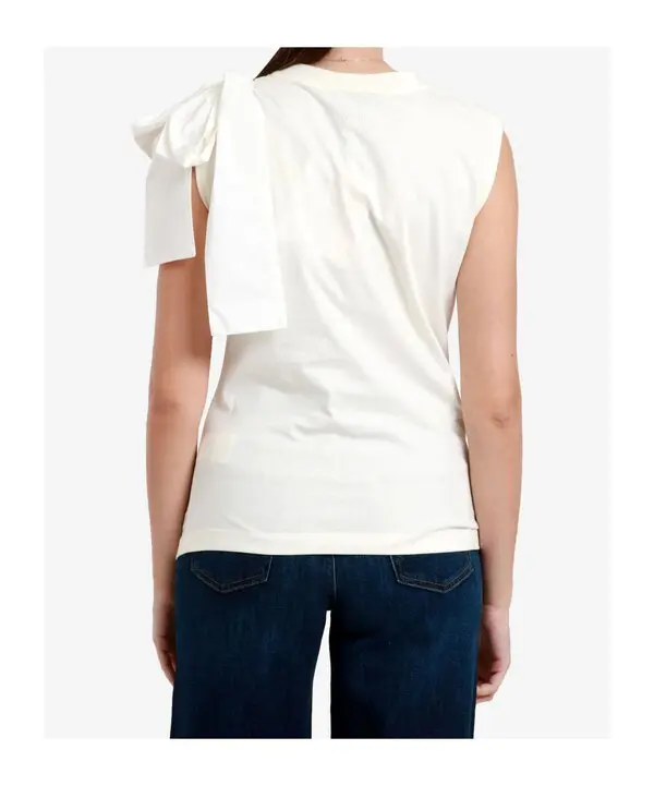 MSGM Bow-detailed Cotton Tank Top
