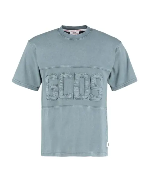 Gcds Appliqué-logo Crewneck T-shirt - Blue