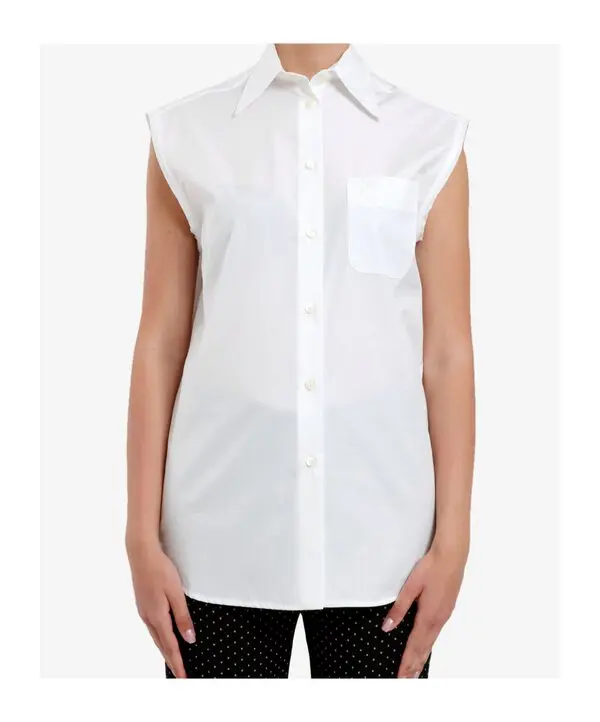 N.21 Sleeveless Button-down Shirt With Lapel