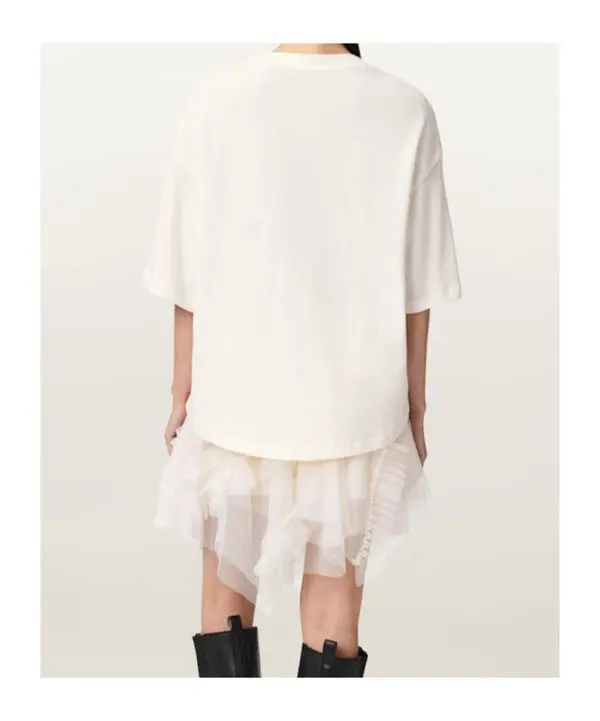 ALLSAINTS Icon Amelie Oversized Embellished T-shirt - Optic White