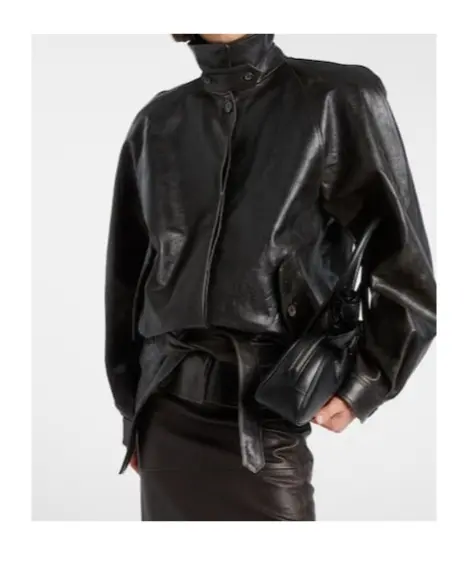 Magda Butrym Belted Leather Jacket