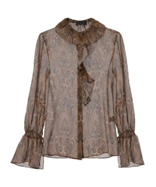 NILI LOTAN Cecily Paisley Silk Blouse