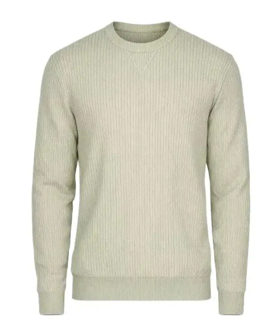 Hugo Boss Crew Neck Long Sleeve Sweater With Ribbed Details - Nude