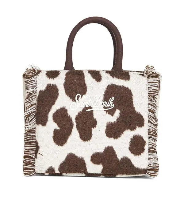 MC2 SAINT BARTH Logo Embroidered Fringed Tote Bag