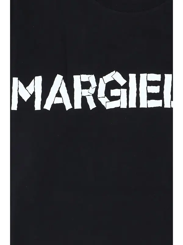 MAISON MARGIELA Short Sleeve T-shirt With Logo Print - Black
