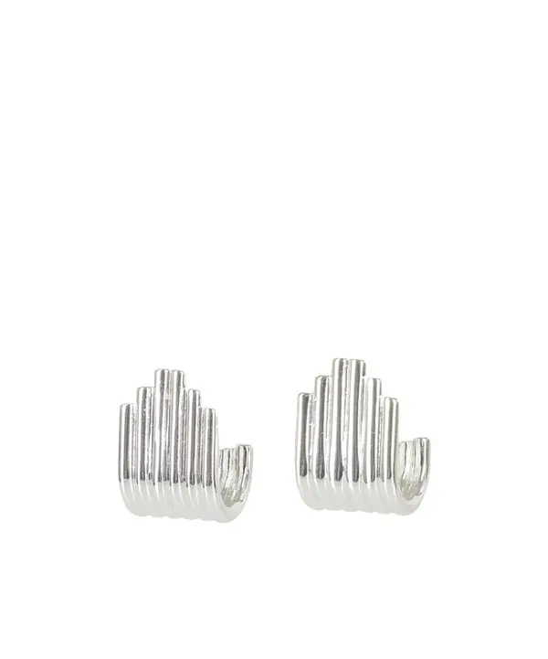 Federica Tosi Silver Hoop Earrings - White