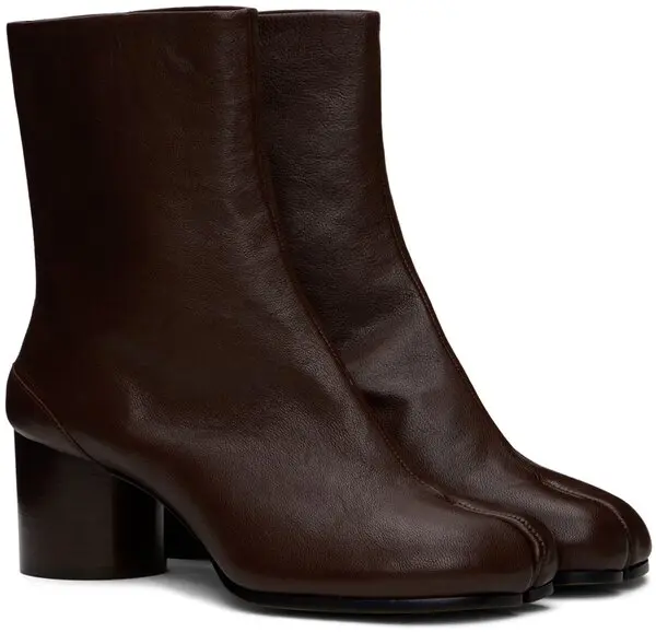 MAISON MARGIELA Tabi Ankle Boots With Block Heel - Brown