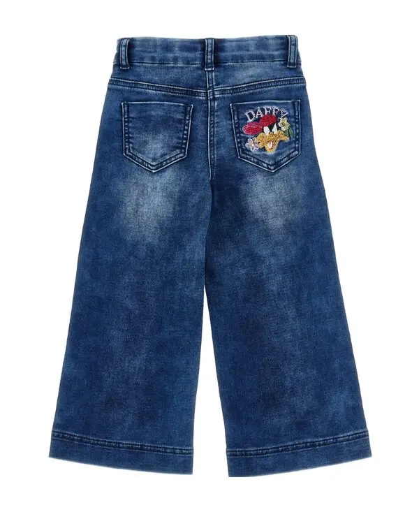 Monnalisa X Looney Tunes Embellished Wide-leg Jeans