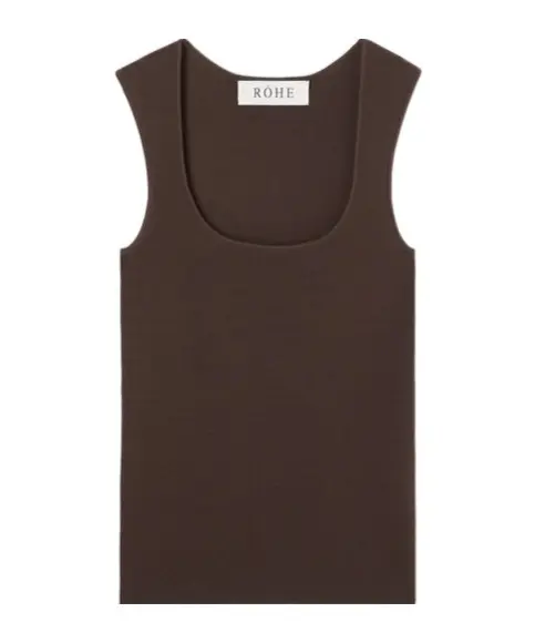 RÓHE Fitted Scoop-neck Top