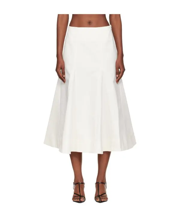 RÓHE A-line Midi Skirt - Paper White
