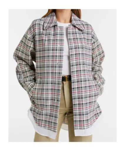 Victoria Beckham Checked Oversized Cotton And Wool Jacket