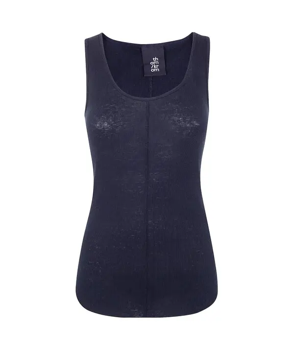 THOM KROM Long Ribbed Tank Top - Black