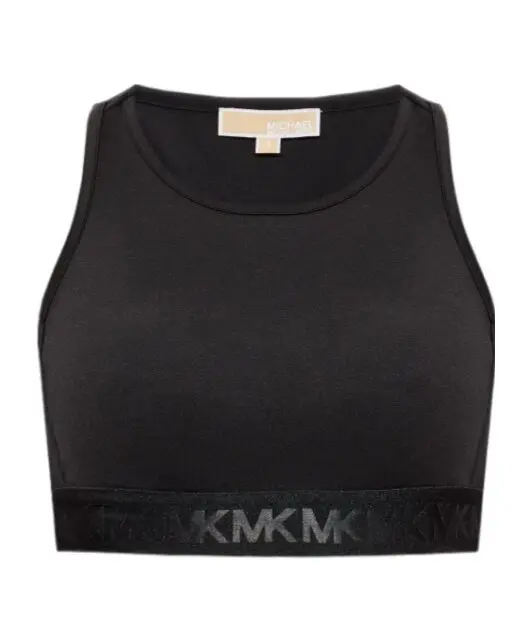 Michael Kors Logo Trim Sports Bra - Black