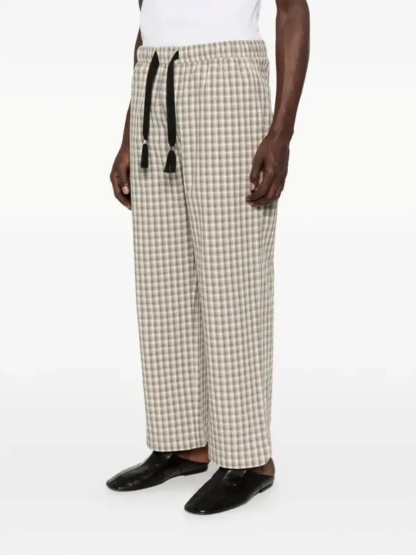 Nanushka Check-pattern Tassel-detail Trousers