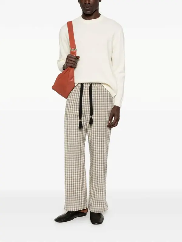 Nanushka Check-pattern Tassel-detail Trousers