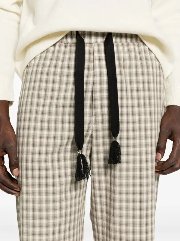 Nanushka Check-pattern Tassel-detail Trousers