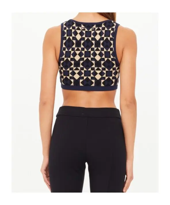 The Upside Cosmo Geometric Knit Top