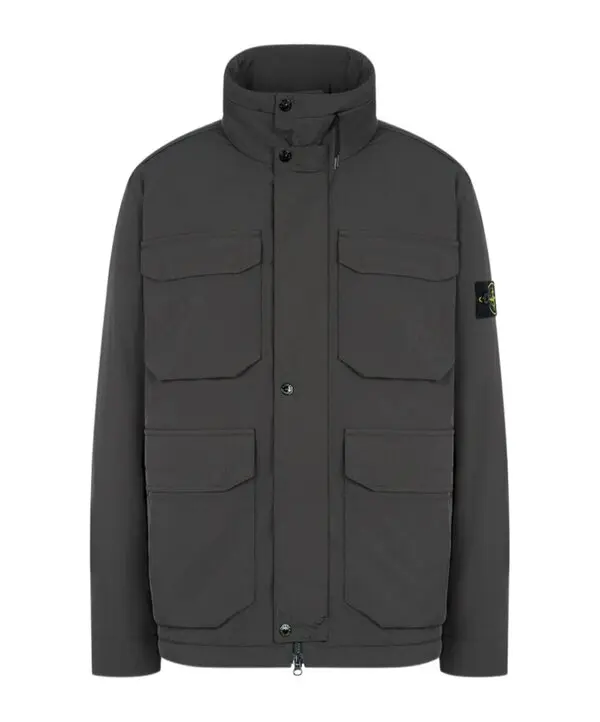 Stone Island Compass-badge Funnel Neck Puffer Jacket - Charcoal-grey
