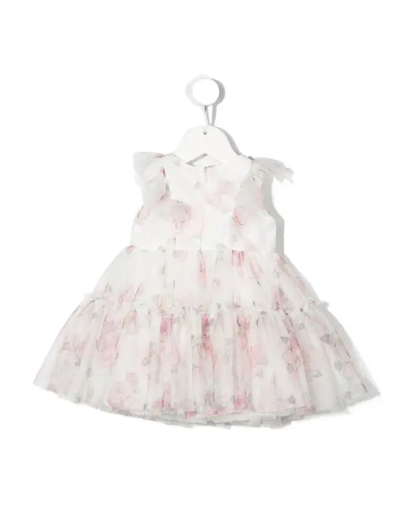 Monnalisa Floral Printed Tulle Dress