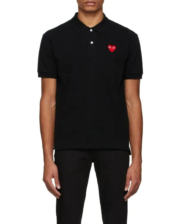 Play Comme Des Garcon Comme Des Garçons Play Logo Patch Short Sleeved Polo Shirt