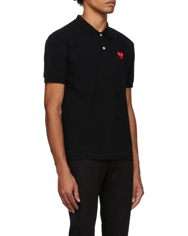 Play Comme Des Garcon Comme Des Garçons Play Logo Patch Short Sleeved Polo Shirt