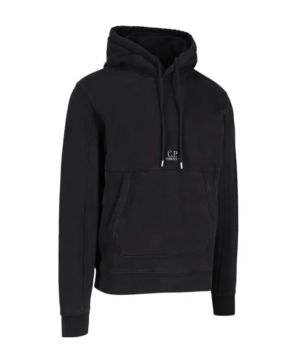 C.P. COMPANY Logo Embroidered Cotton Hoodie