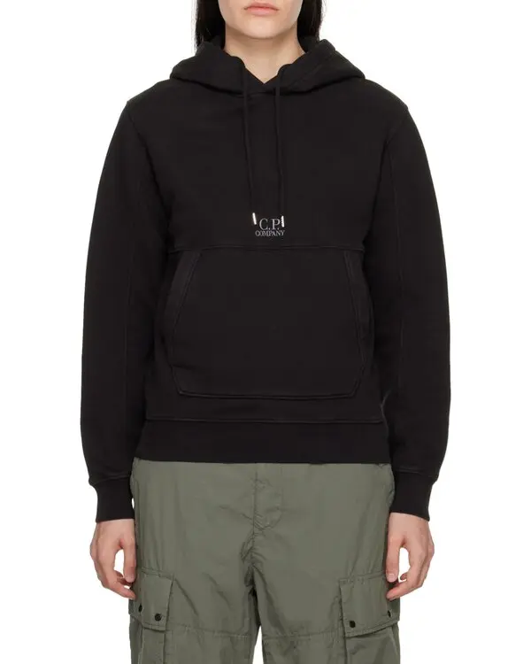 C.P. COMPANY Logo Embroidered Cotton Hoodie