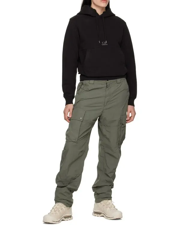 C.P. COMPANY Logo Embroidered Cotton Hoodie