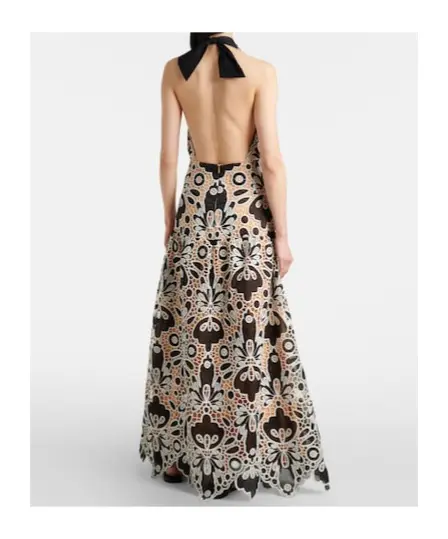 Johanna Ortiz Lace Guipure Halterneck Maxi Dress