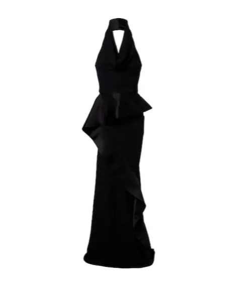 Maticevski Provocateur Halterneck Peplum Gown - Black