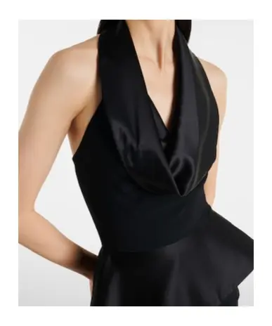 Maticevski Provocateur Halterneck Peplum Gown - Black
