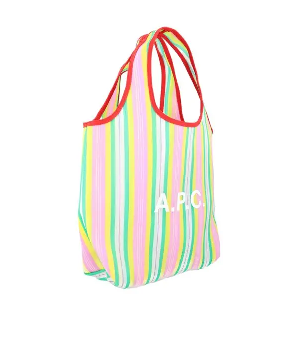 A.p.c. Logo Striped Tote Bag