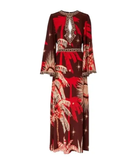 Johanna Ortiz Printed Silk Maxi Dress