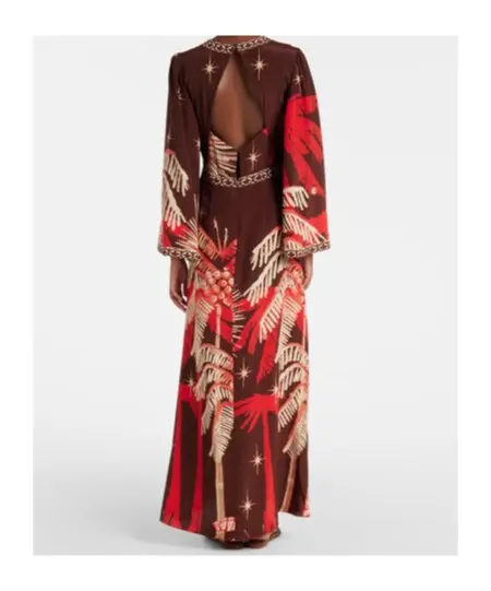 Johanna Ortiz Printed Silk Maxi Dress