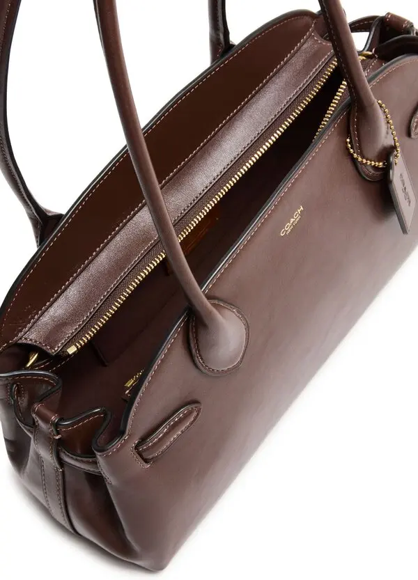 COACH Empire Carryall 34 Glazed Leather Shoulder Bag